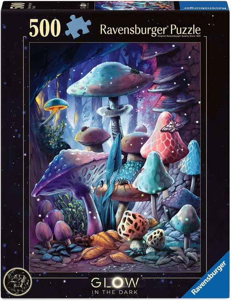 Ravensburger Moonlight Mushrooms Glow In The Dark 500 Piece Puzzle ...
